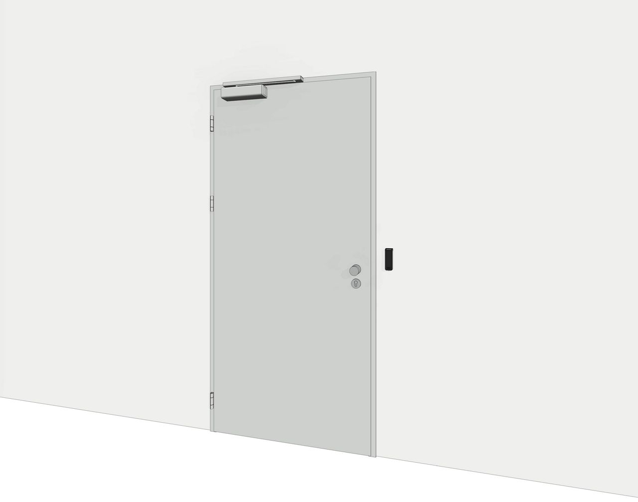 Drzwi stalowe przeciwpożarowe EI60 z kontrolą dostępu | ASSA ABLOY